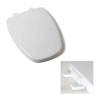 Deluxe Plastic Square Slow Close White Elongated Toilet Sea