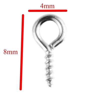 100Pcs Mini Eye Pins Eyepins Hooks Eyelets Screw Threaded  H
