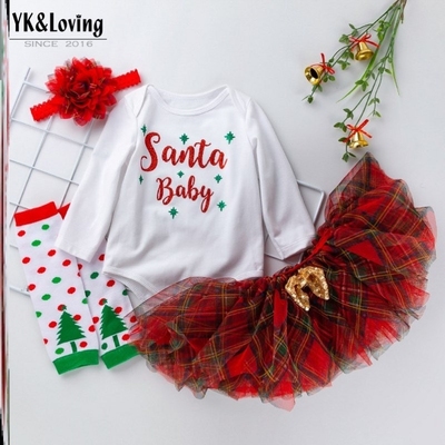 baby girl Christmas Clothes Toddler Beautiful Santa Dress