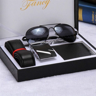 Quartz Wrist Watch Leather Wallet Gift Set for Boyfriend men