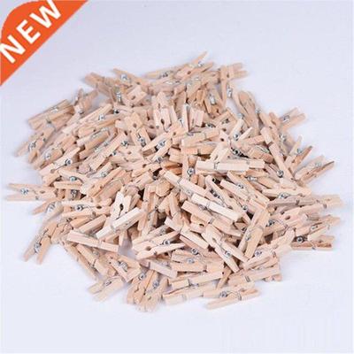 100 Pcs Mini Wooden Clothes Photo Paper Peg Clothespin Laund