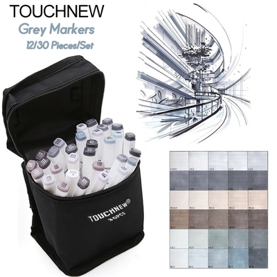 TOUCHNEW 6/12/30Color Grey Markers Dual Alcohol Based Head S