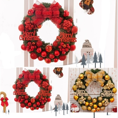 Christmas wreath PVC bow window hanging door