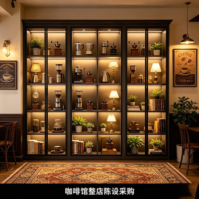 咖啡馆整店陈设采购动态摆件玄关