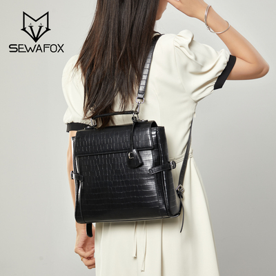 日常背包女士设计感皮质