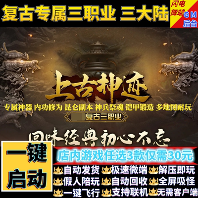 传奇单机电脑版上古神迹复古三职业三大陆假人GM后台微端联网联机