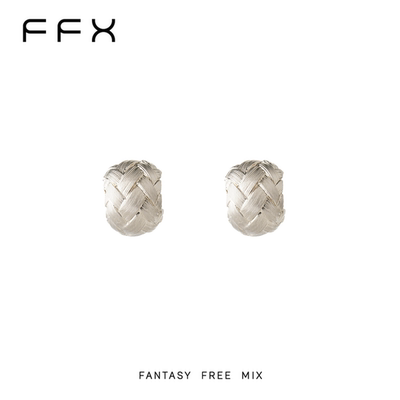 【草莓粉丝专享】FFX弗弗西【维度】高级金属编织时尚C圈耳环