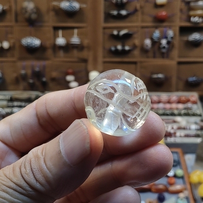 清代老水晶20-23.2之间，紫色无