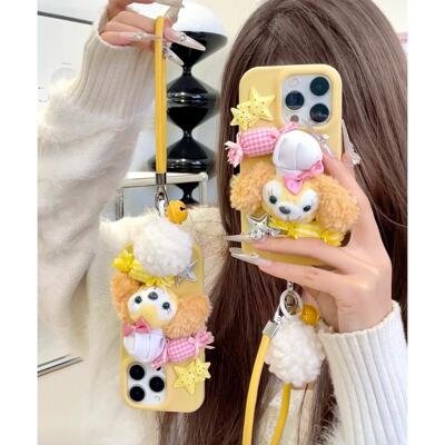 秋冬立体毛绒饼饼适用荣耀300/200/100/90/80/70手机壳荔枝皮纹畅玩60plus女magic7pro软x30x40GTx50i+play9T