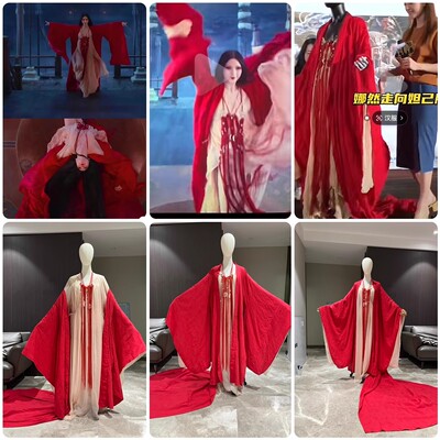 电影汉服娜然妲己红色同款写真服