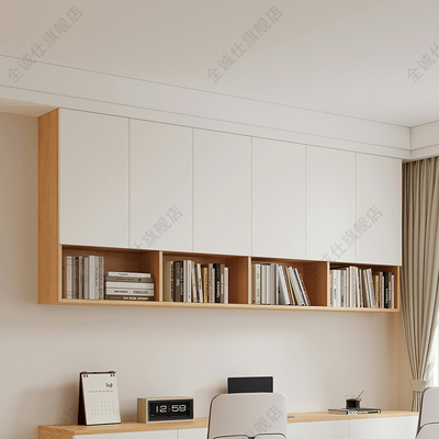 实木吊柜书架收纳柜挂墙式阳台置物顶柜卧室饭厅壁橱储物上墙壁柜