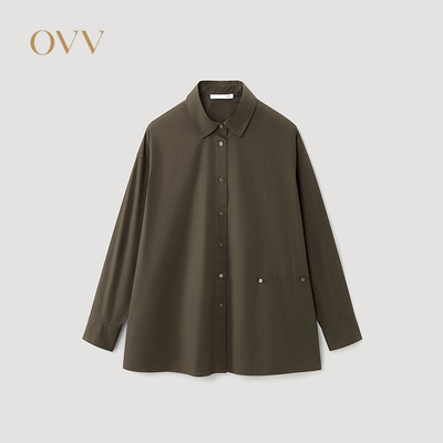 OVV2026秋冬新款经典翻领优雅落肩时尚长袖休闲衬衫GNEAJ36107A