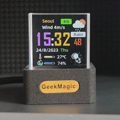 GeekMagic GIFTV Crystal Cube Photo Display Holographic Deskt