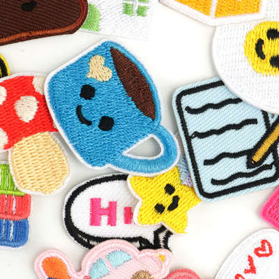 新款热熔贴刺绣章烫熨布贴DIY日韩手作坊补丁贴电脑绣花标辅料贴