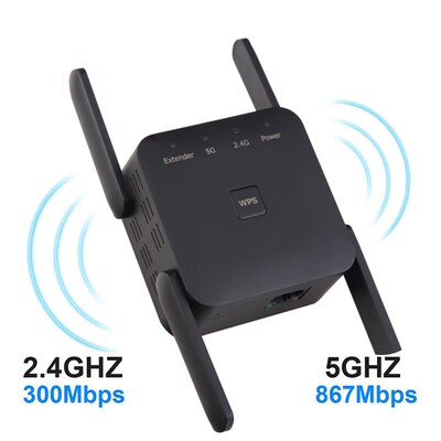 Wireless WiFi Repeater Extender 2.4G/ 5G WiFi Booster 300/12