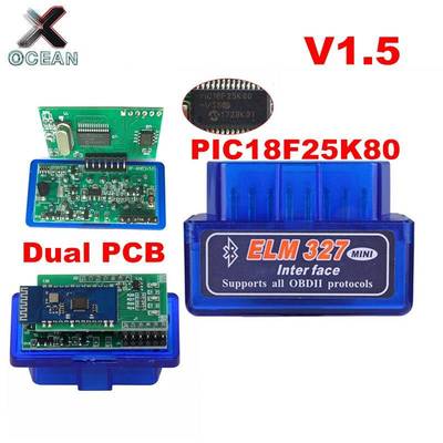 Dual Double 2PCB PIC18F25K80 Firmware 1.5 ELM327 V1.5 OBD2 B