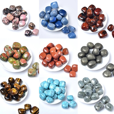 Natural Crystal Rolling Stone Gravel Specimen Square Stone