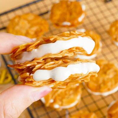扁桃心酥香脆坚果牛扎杏仁酥NOE软心红薄脆饼干 夹干酥脆营养仁网