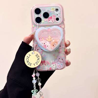 可爱甜点兔摇摇乐适用iPhone17promax手机壳15新款17pro网红女款13创意全包防摔16pro超好看17保护套