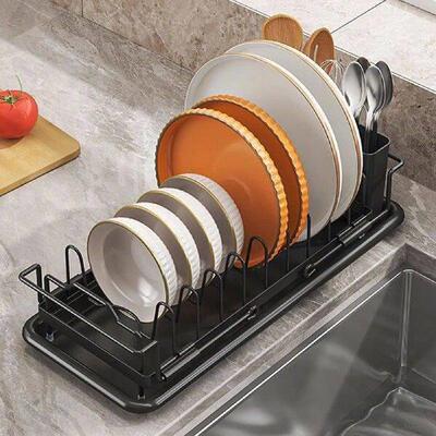 Dish Drying Rack Retractable Sink Drain Rack Adjustable