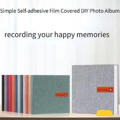 Simple Self-adhesive Film Covered DIY Photo Album Retro