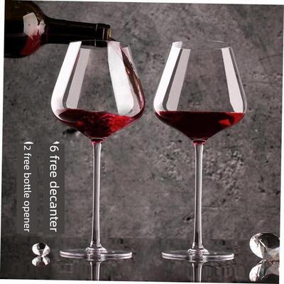 burgundy crystal wine glass 2 sets large 6 pack big belly