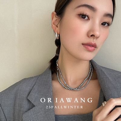 ORIAWANG Peal 小众气质天然大溪地伴彩天然淡水珍珠串珠项链女