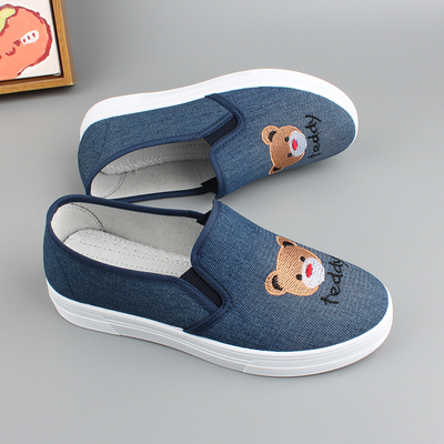 老北京布鞋女高颜值浅口防滑耐磨软底帆布鞋一脚蹬懒人休闲单鞋女