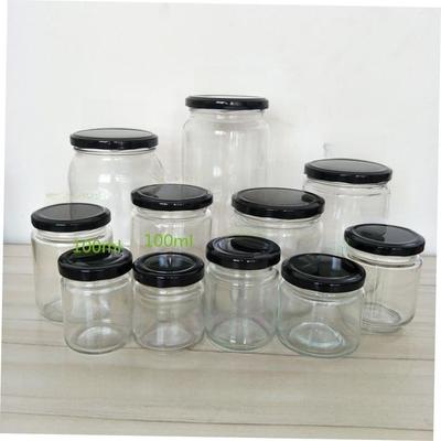 Circular glass jar pickles bottles jam jars of honey bottle