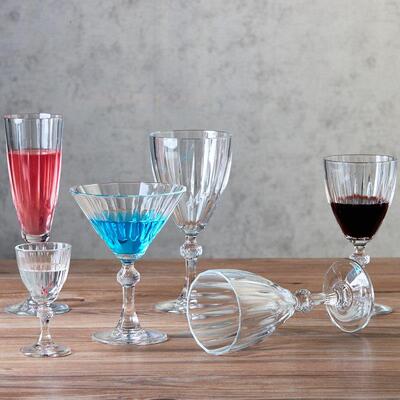 Wine Glasses Diamond Cut Champagne Cocktail Crystal Cups