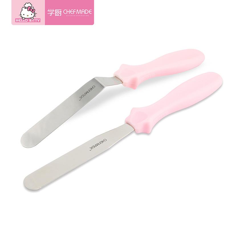 KITTY食品级不锈钢黄油奶油蛋糕抹刀裱花刮刀2件套烘焙工具