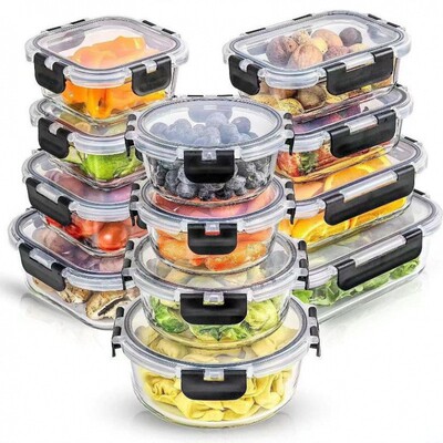 15-Pack,Glass Meal Prep Containers,Food Storage Lunch box