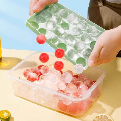 Ice Cube Tray with Lid and Bin,Round Ice Trays for Freezer