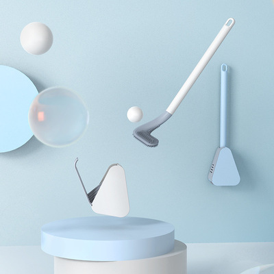 Home golf toilet brush set wall mounted soft rubber no dead angle toilet brush daily necessities long handle cleaning b
