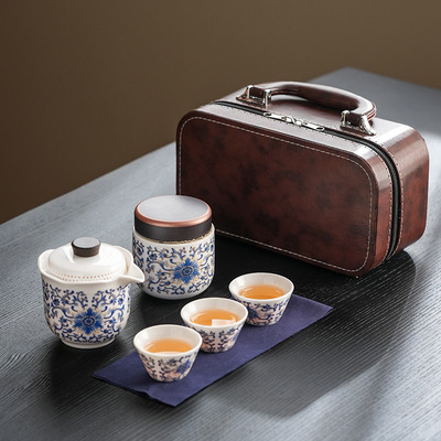 Retro Sheep Fat Jade Travel Entangled Lotus Fresh White Porcelain Portable Quick Customer Cup Outdoor Anti scalding Tea