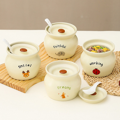 Clay pot stew soup, Shaxian snack, Zhuque soup stew pot, household stew pot, ceramic with lid, water-resistant one pers