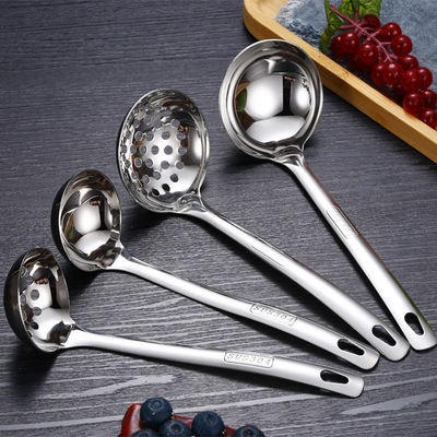 304 stainless steel soup shell, bare body, large soup spoon, leaky spoon, kitchen utensils, cooking spoon, deep pot sou