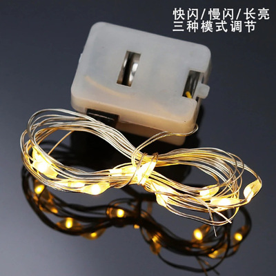 LED button copper wire light string battery decoration bouquet luminous lighting cake gift box string lights flowers Ch
