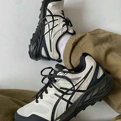 ASICS Gel-Sonoma CN 越野防滑透气支撑 低帮跑步鞋 女款 白黑