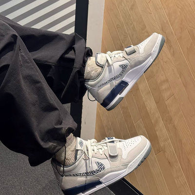 Jordan Legacy 312 Low 舒适百搭 防滑耐磨 低帮复古篮球鞋白灰色