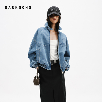 MARKGONG立体印花棒球外套