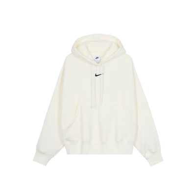 NIKE/耐克 Sportswear 纯色口袋连帽套头卫衣 白色女款DQ5859-133