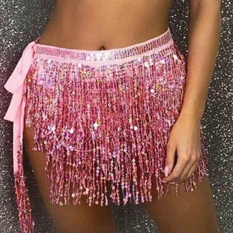 Belly dance Sequin Tassel Waist Chain Girl肚皮舞亮片流苏腰链