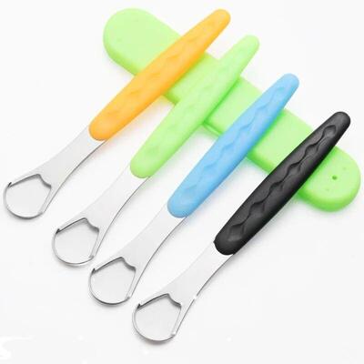 1pc Stainless Steel Tongue Scraper Cleaner for Oral Hygiene