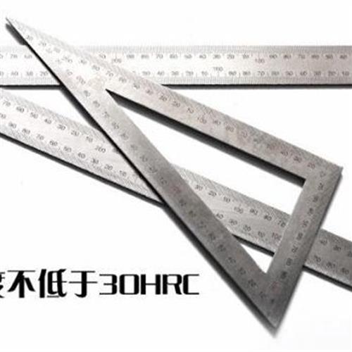 不锈钢三角尺90度加厚角尺钢尺大号高精度木工钢板尺直角尺三角板
