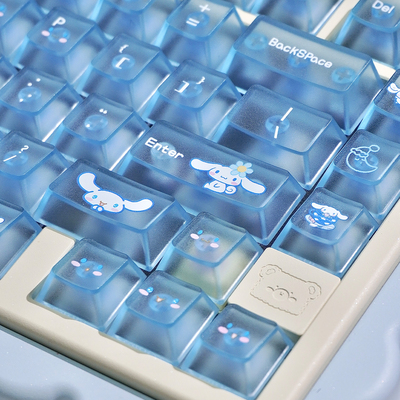 URE蓝色玉桂狗PC雾透键帽原厂