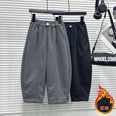 秋冬男童加绒长裤 儿童中大童韩版洋气休闲裤038