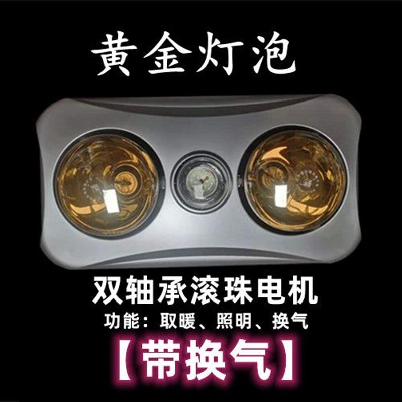 洗澡间暖风器老款式吸顶 两灯浴霸浴室多功能取暖器嵌入式三合一