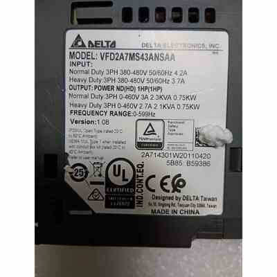 台达MS300变频器VFD2A7MS43ANSAA，0.75，非实价