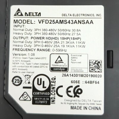 维修台达MS300系列变频器 VFD25AMS43ANSAA，议价